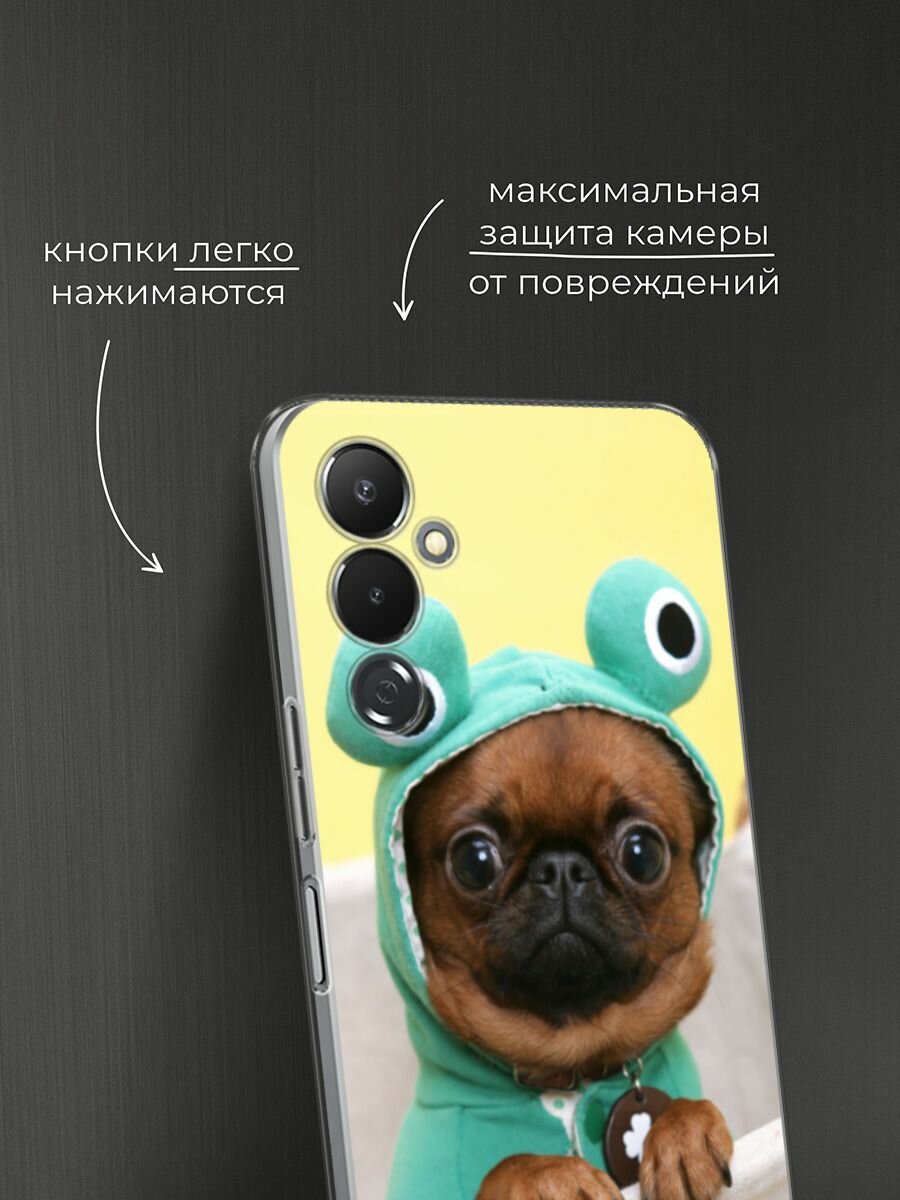 Чехол на Tecno Pova 4 / Текно Пова 4 с принтом "Собачка в шапке лягушки" — фото 1