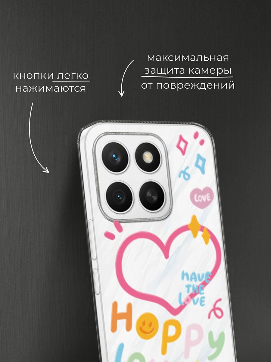 Чехол на Honor X8c / Хонор X8c с принтом "Happy lovely 2" — фото 1