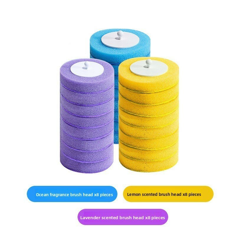 Disposable bathroom toilet cleaning brush replacement heads with fragrance for home use
