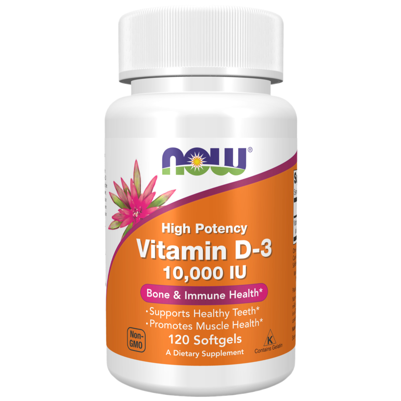 NOW Vitamin D3, 10000 IU, Витамин Д3 высокоэффективный, 120 капсул