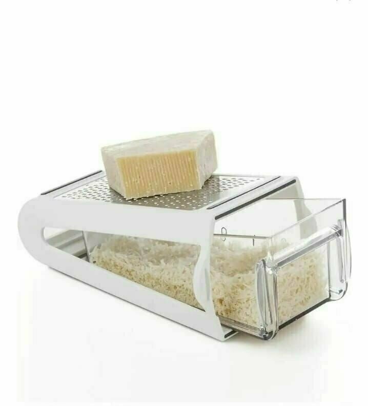 Двухсторонняя ручная терка с прозрачным контейнером на 270 грамм