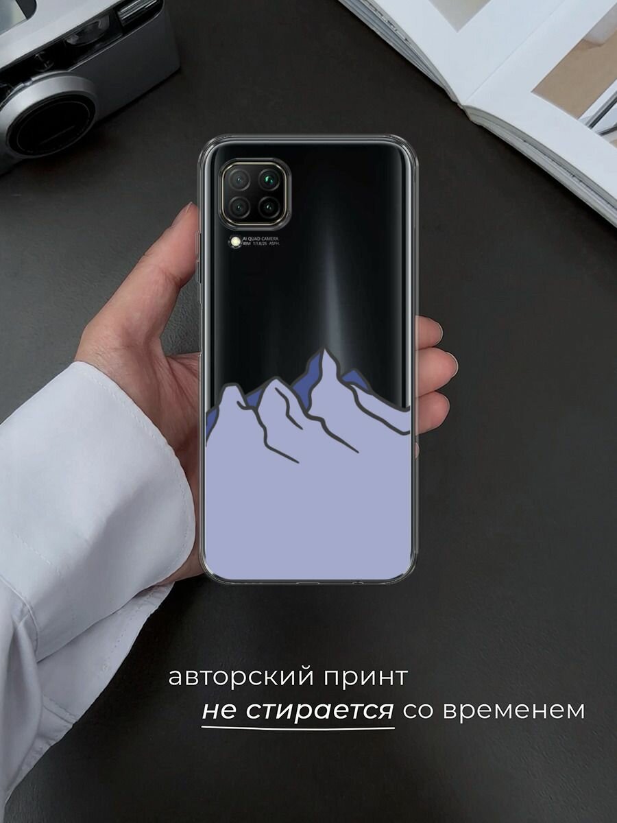 Чехол на Honor 30S Global/Huawei P40 Lite 5G/Nova 7 SE с принтом "Гора", прозрачный — фото 1
