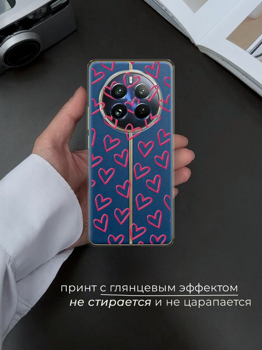 Чехол на Realme 12 Pro / Реалми 12 Про с принтом "Темные сердечки" — фото 1