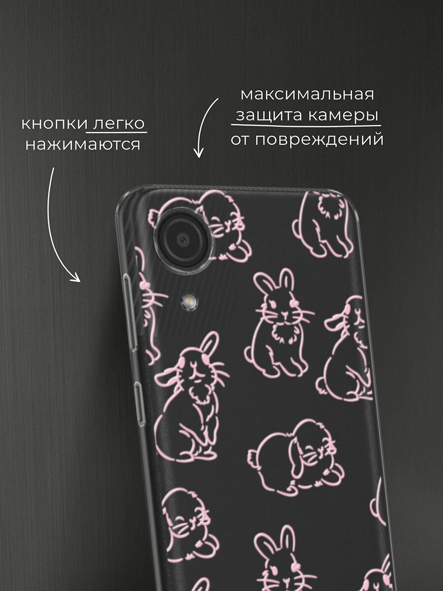 Чехол на Samsung Galaxy A03 Core / Самсунг Галакси А03 Core с принтом "Розовый ситует кролика 2" — фото 1