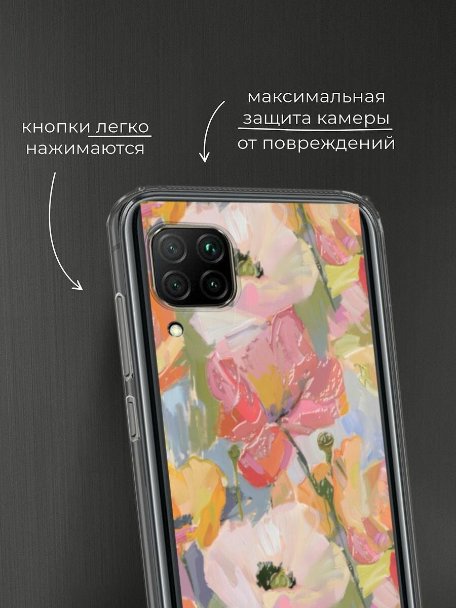 Чехол на Хонор 30S/Хуавей P40 Lite 5G/Нова 7 SE с принтом "Акварельные анемоны" — фото 1