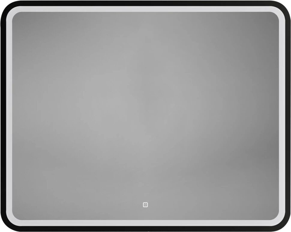 Зеркало Art&Max Genova AM-Gen-1000-800-DS-F 100x80 см, с LED-подсветкой, сенсорным выключателем, диммером, черный матовый