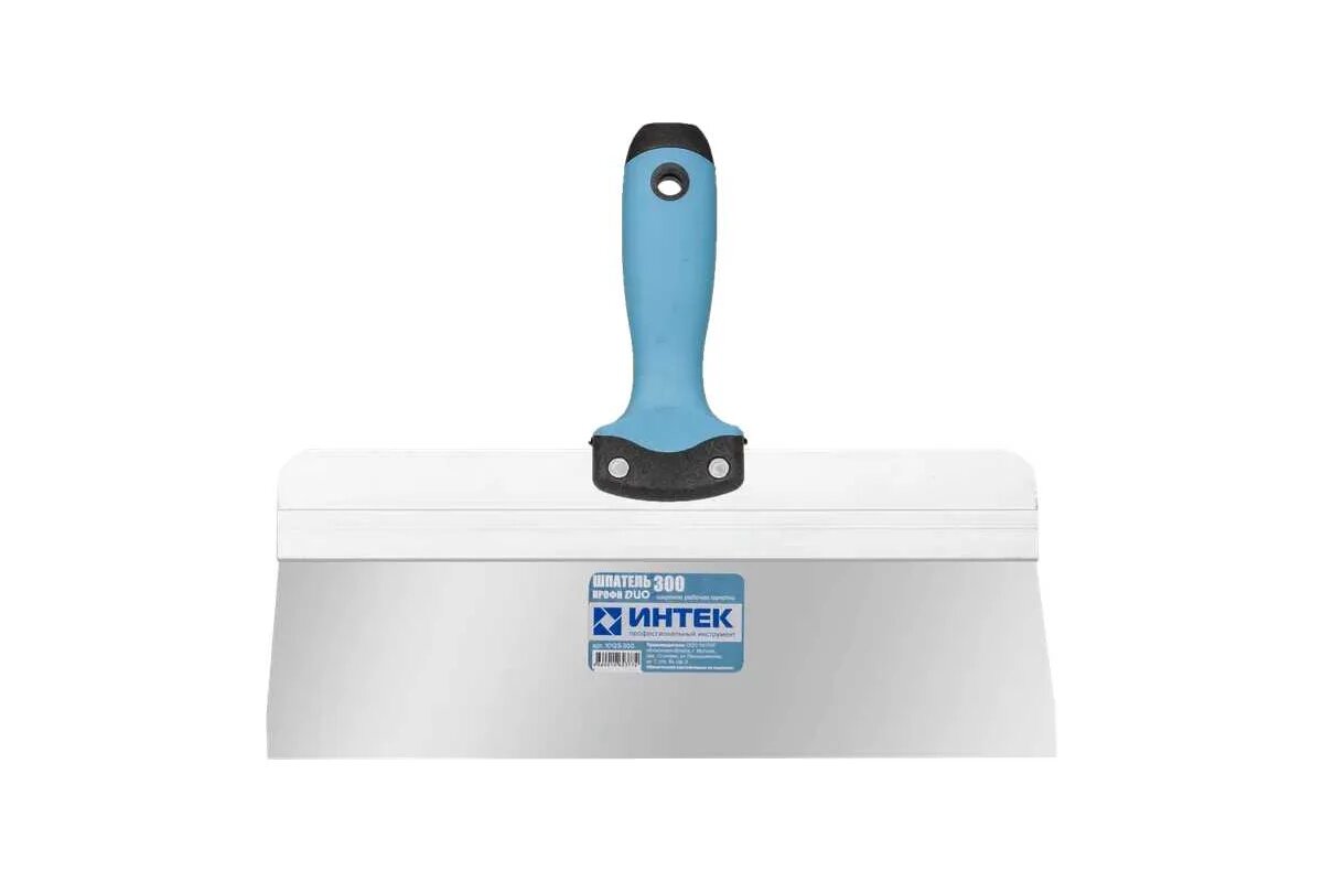 Шпатель фасадный интек профи DUO 300 мм из нержавеющей стали с двухкомпонентной ручкой