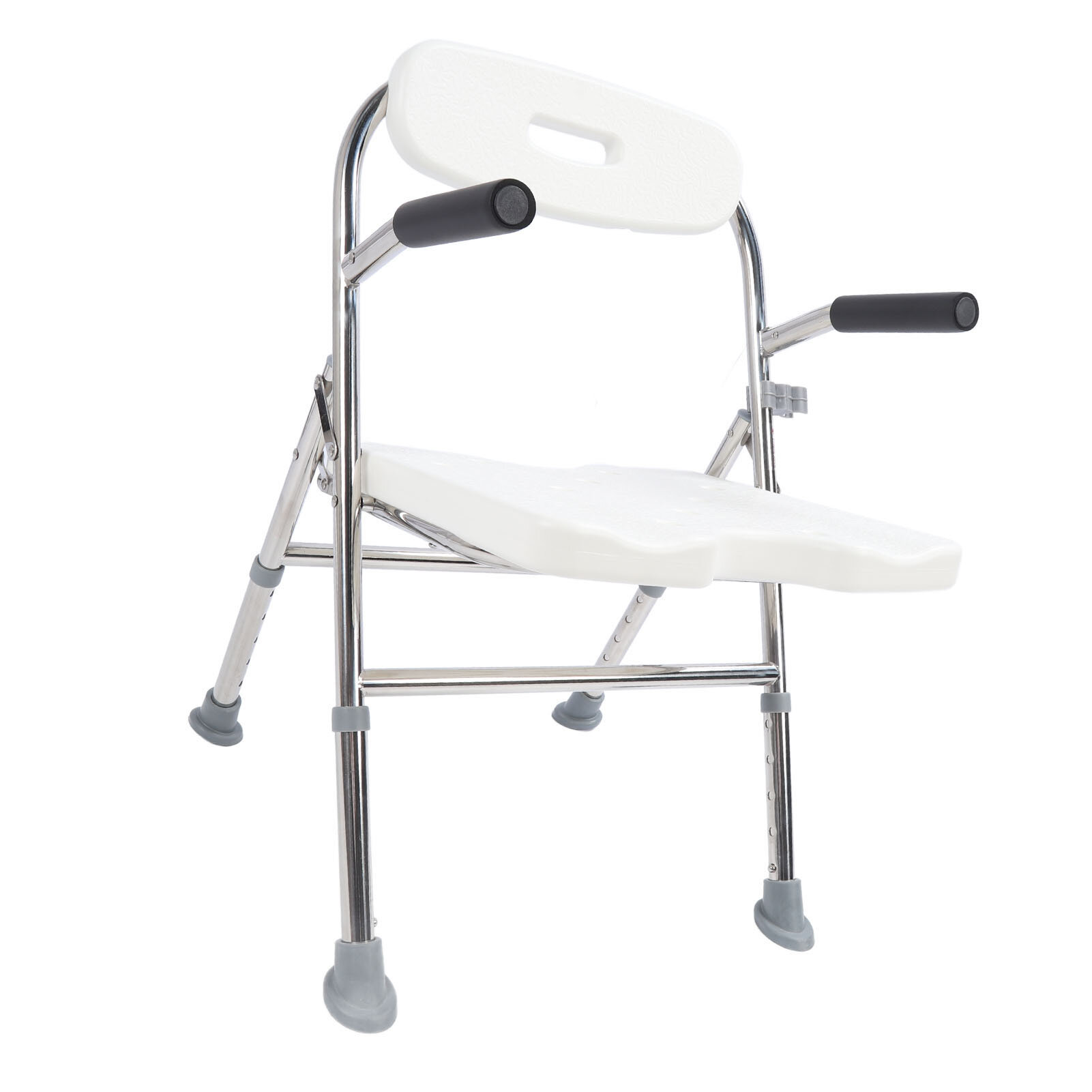 Сиденье для душа с мягкими подлокотниками, регулируемое, переносное, складное кресло для душа с подлокотниками и спинкой для пожилых людей, инвалидов, травмированных