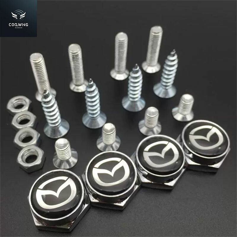 Комплект болтов для крепления номерного знака с логотипом Mazda стильные винты и гайки для автомобиля, 4 шт