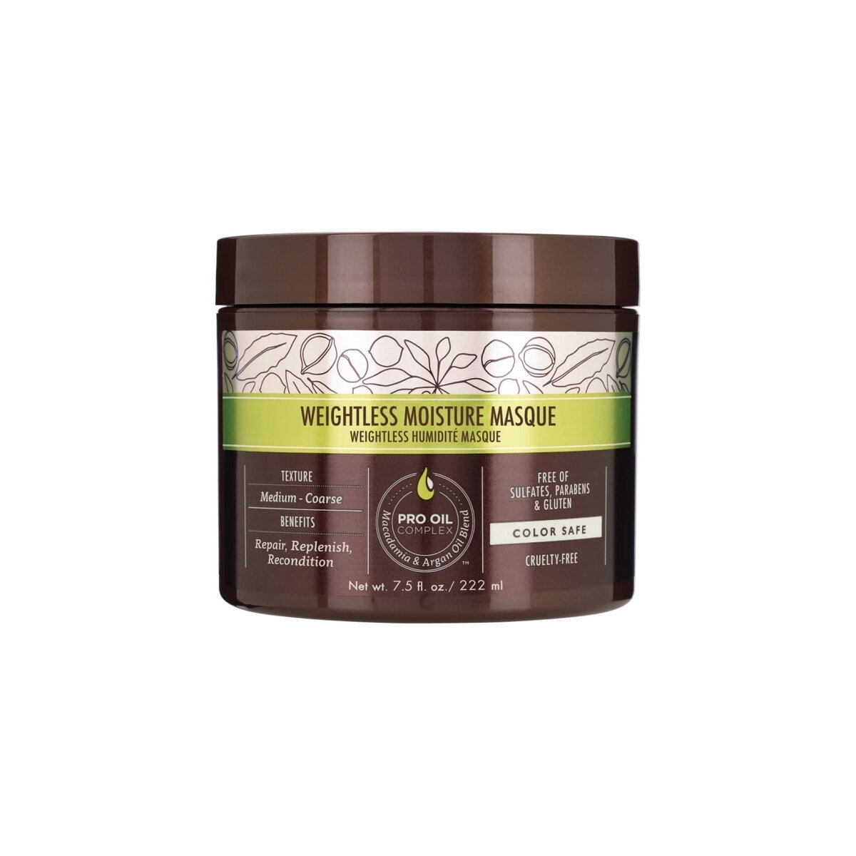 Увлажняющая маска для волос с маслом арганы и макадамии Macadamia Professional Weightless Moisture 222мл