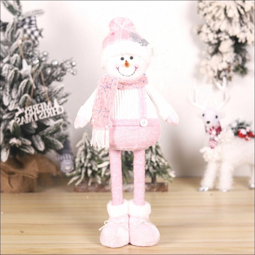 Игрушка под елку, Снеговик, Санта Клаус, Розовый снеговик, высота 60см