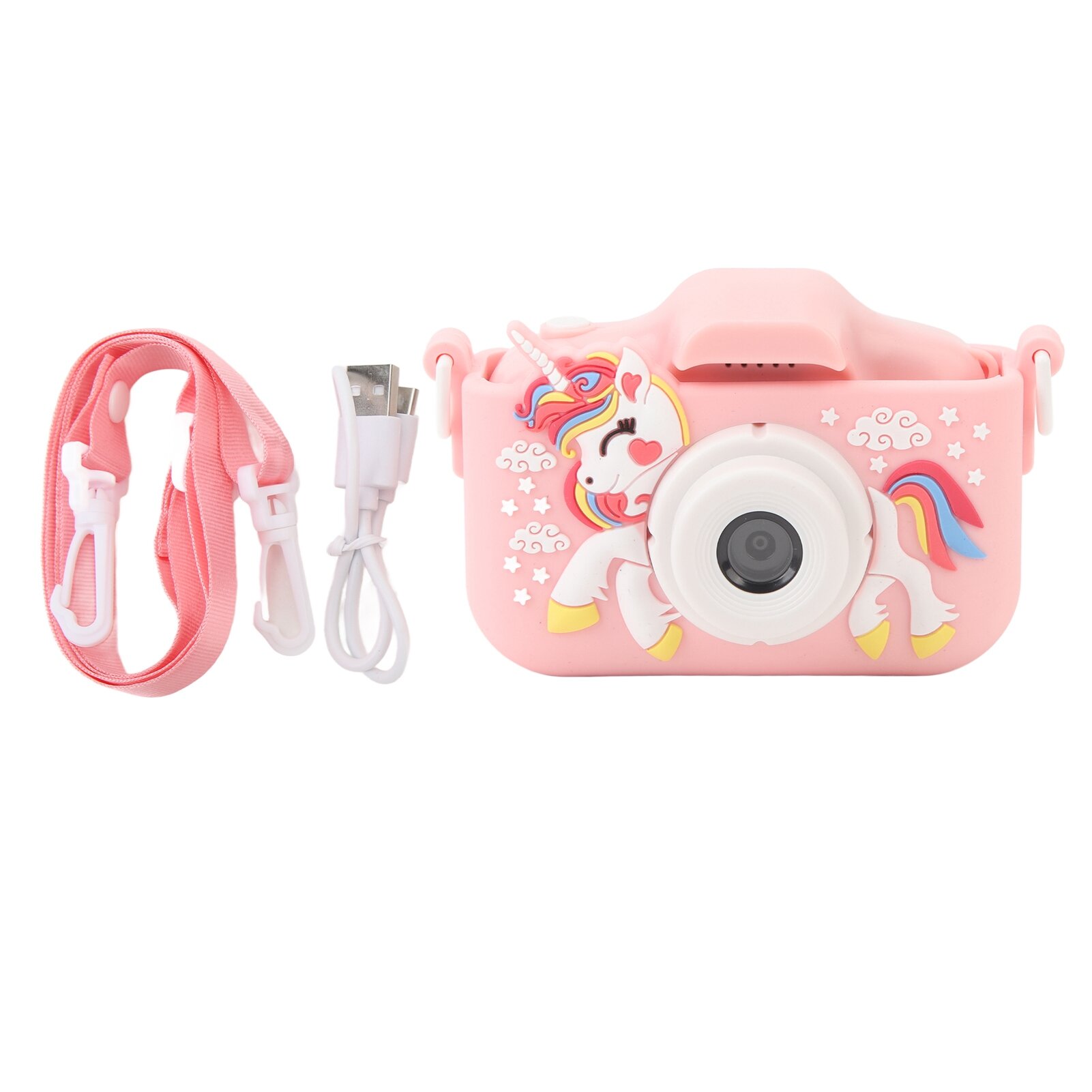 Детская камера для мальчиков девочки 20MP HD Двойная камера Детская детская фотоаппарат фотопроводящая цифровая мини -камера Unicorn Pink