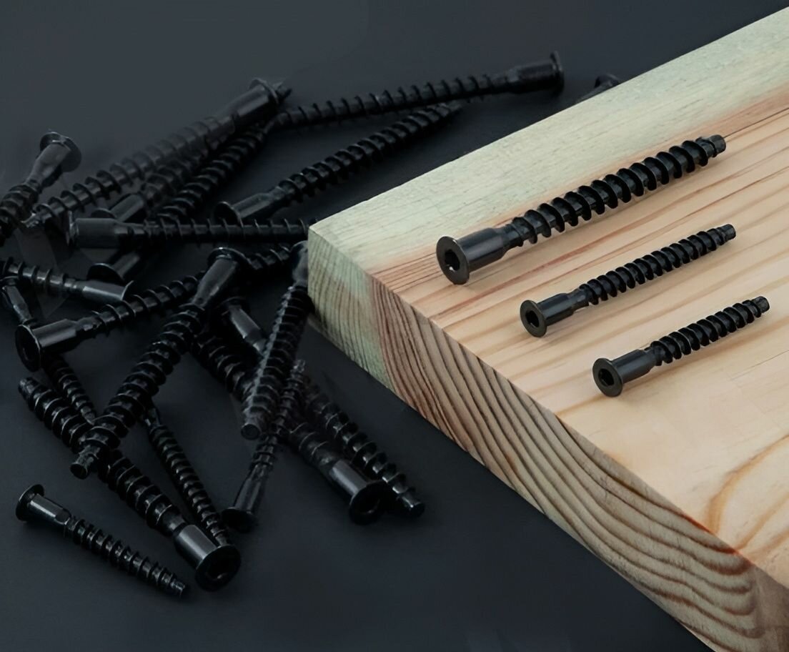 Конфирмат 7*70 черный мебельный винт 20 шт.