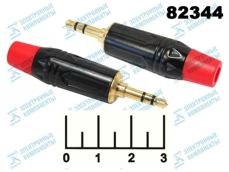 Разъем AUD 3.5 штекер стерео gold красный