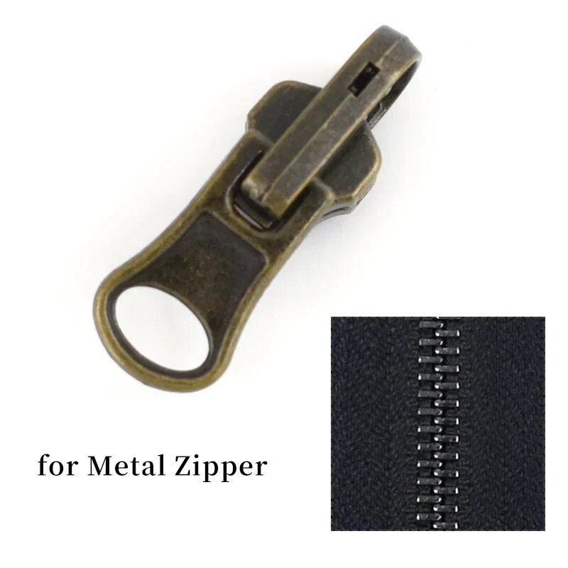 Металлические двусторонние бегунки для молний Meetee No5, Bronze-ForMetal, 10Pcs