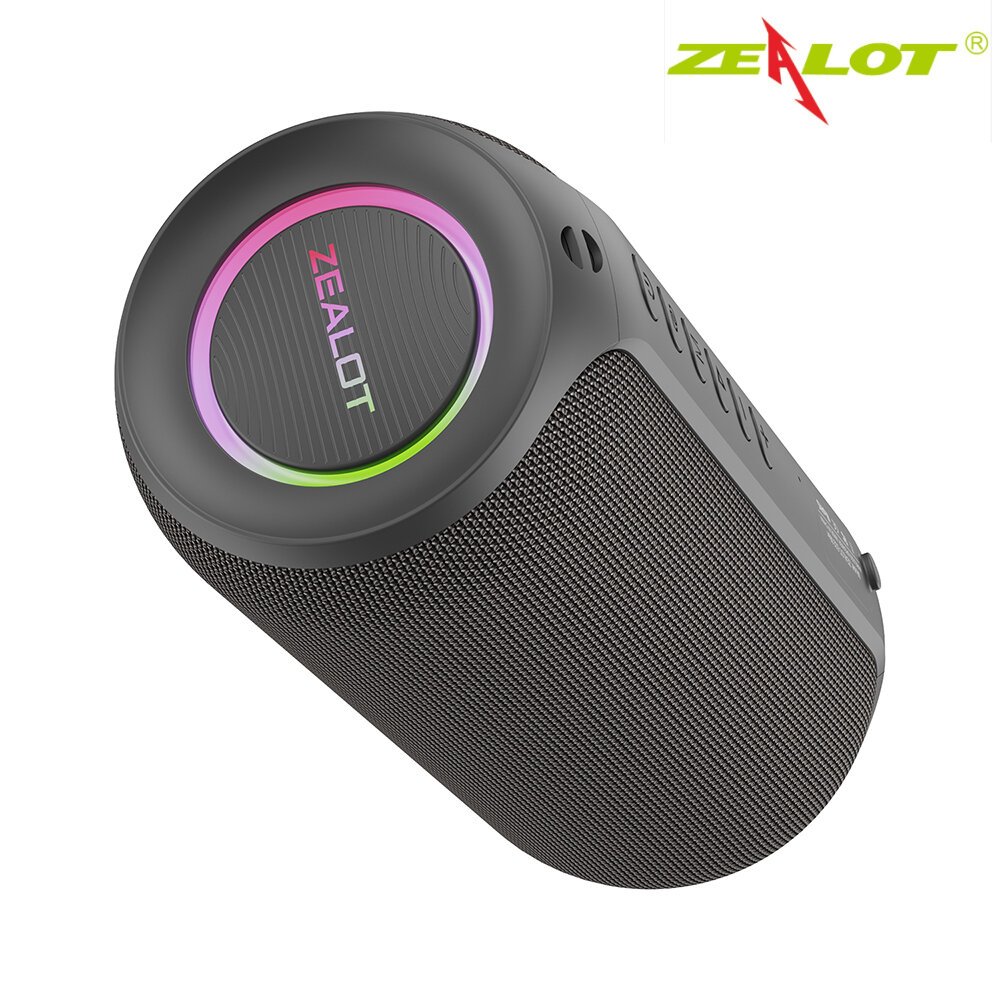 Портативная беспроводная акустическая система ZEALOT S32 Max с технологией Bluetooth 5.2, водонепроницаемыми и пылезащищенными динамиками IPX5, световыми эффектами RGB, стереосистемой серии TWS Stereo Scene HiFi S