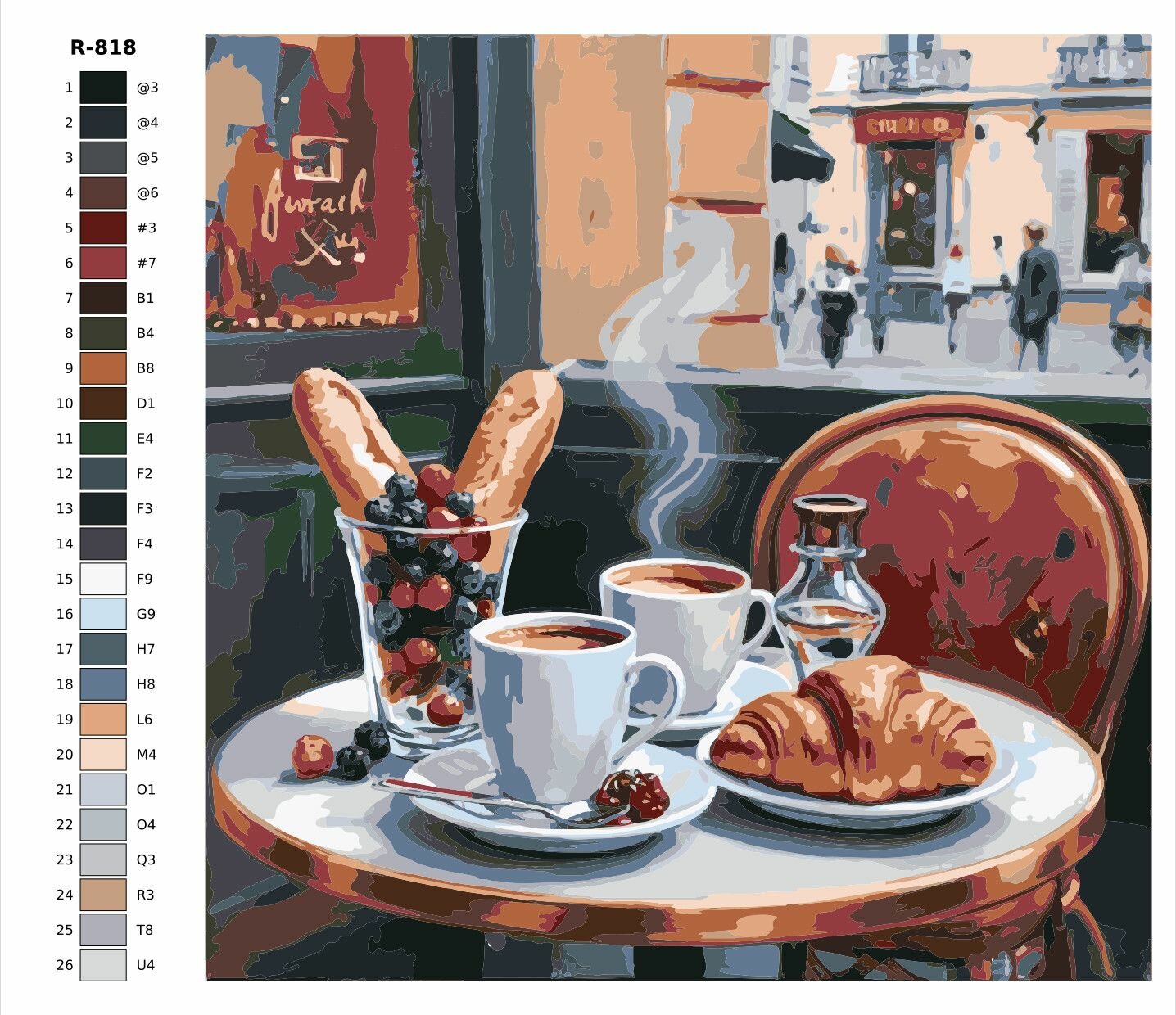 Картина по номерам R818 "Еда-Завтраки" 70x70