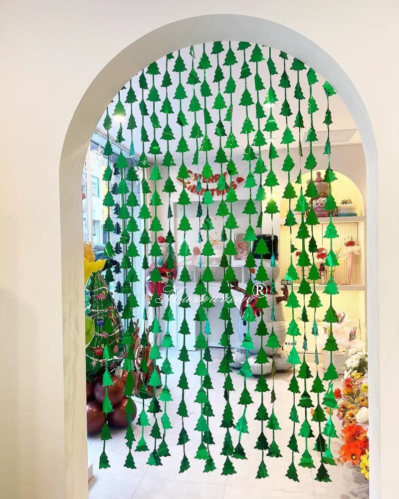 Рождественское украшение для классной комнаты: фоновая стена, занавес-дождик, дверной занавес, лазерная подвесная