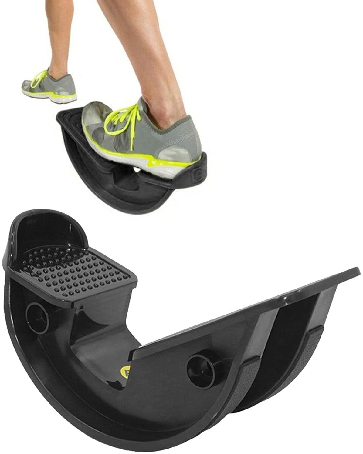 UltraFlexx Foot Rocker - растяжка для икроножек для фазеита подошвы стопы, тендонита ахилла, боли в икроножках и стопах, шинных сплинтов - увеличивает гибкость и силу стопы и нижней части ноги - не скользящий дно, материал: PP, цвет: Серый, Розовый,