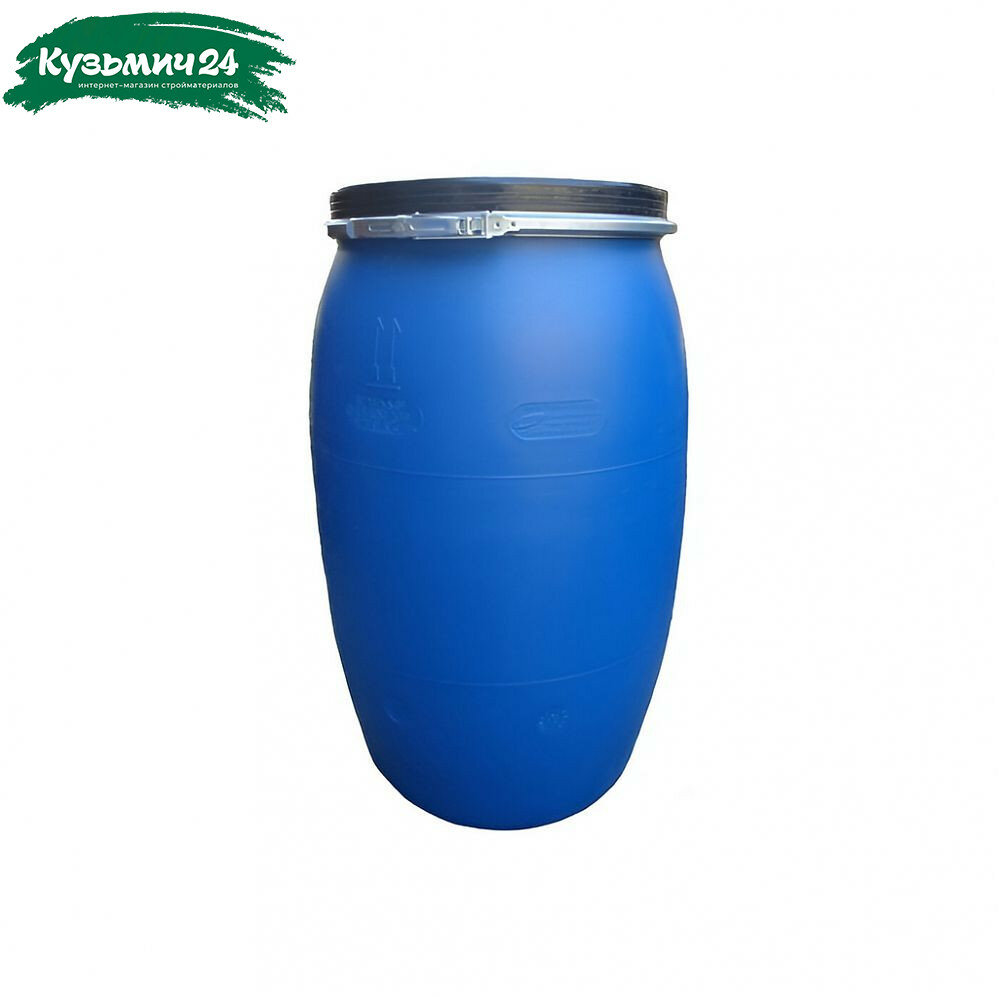 Бочка полиэтиленовая, для воды и жидкостей, новая, с крышкой, синяя, 127 литров