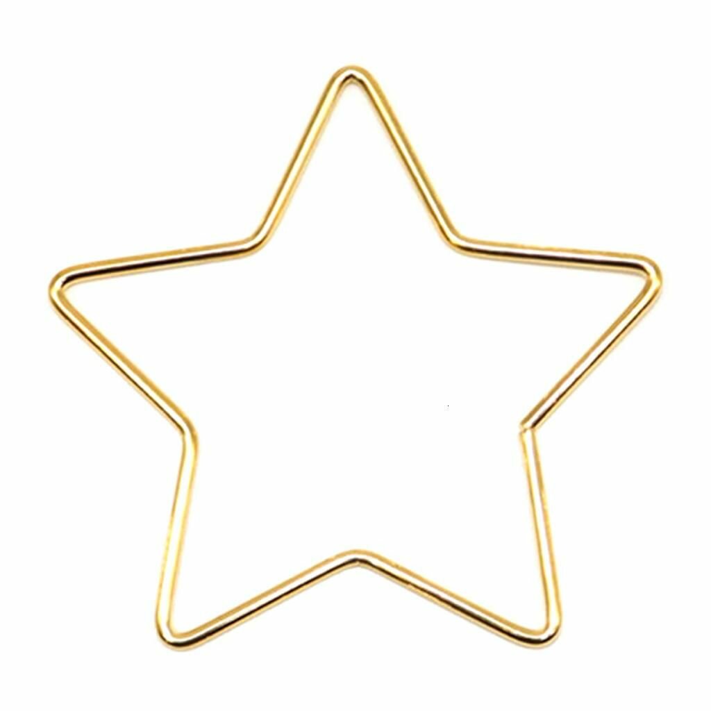 Золотое железное кольцо с пятиконечной звездой, аксессуары для ловца снов-200 мм