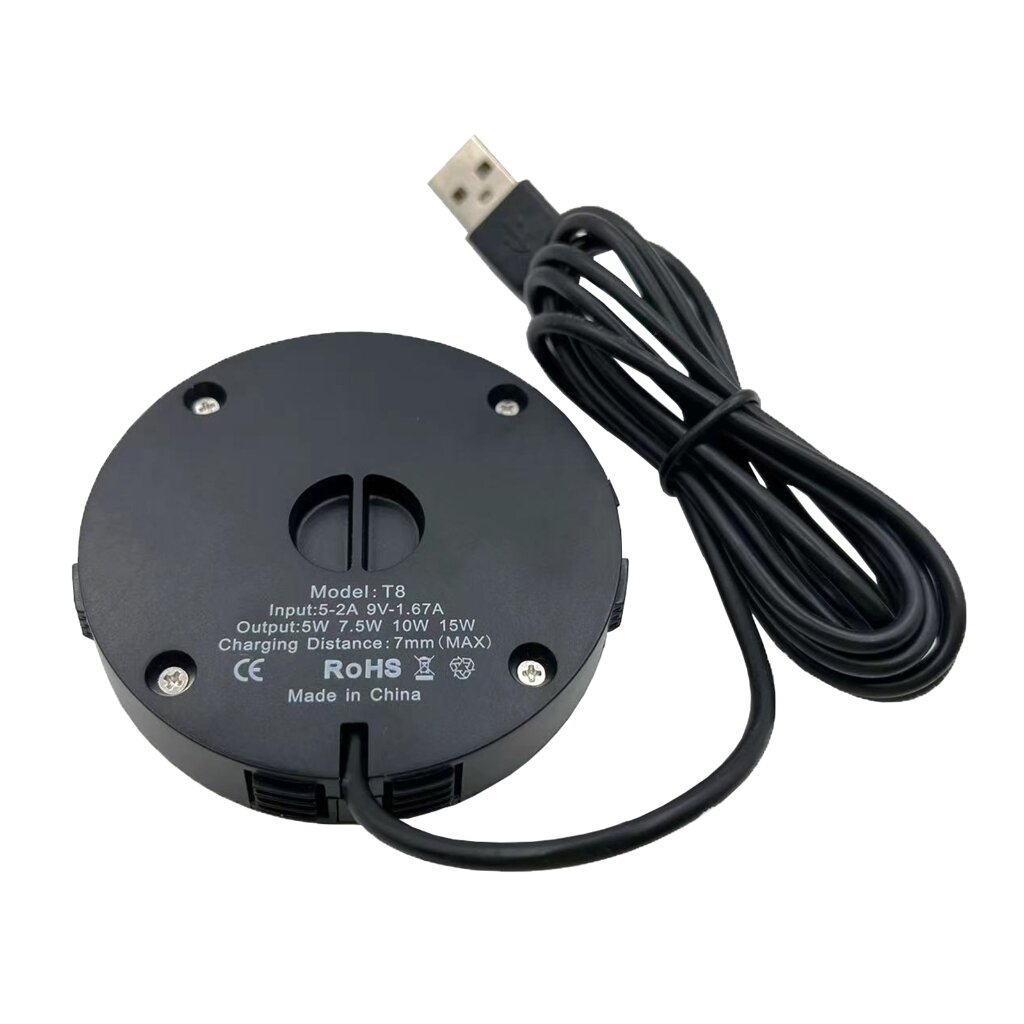 Встроенное скрытое беспроводное зарядное устройство мощностью 15 Вт для обеденного стола и прикроватной тумбочки