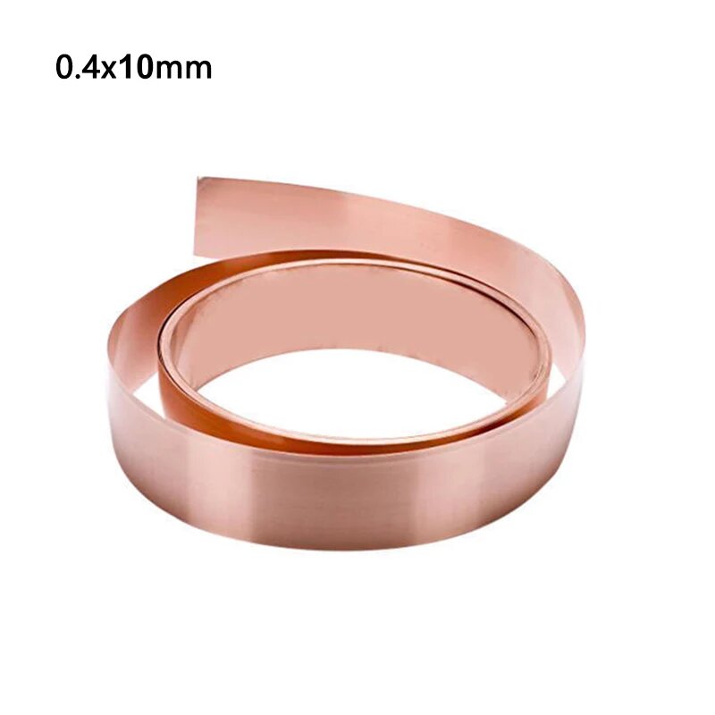 Медная полоса T2 для сварки аккумуляторов 18650/21700 CU 0.4x10mm, 2M