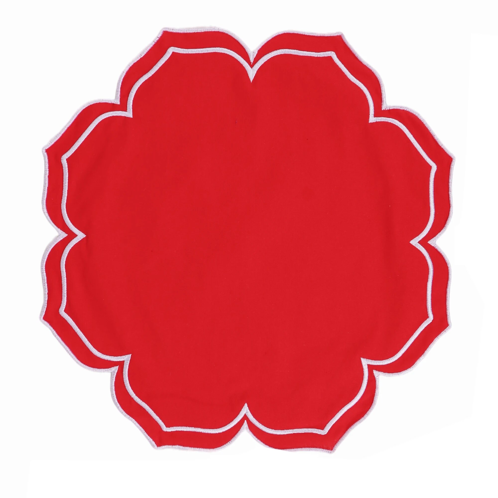 Плотные вышитые тканевые салфетки для дома Красный, bright red Y