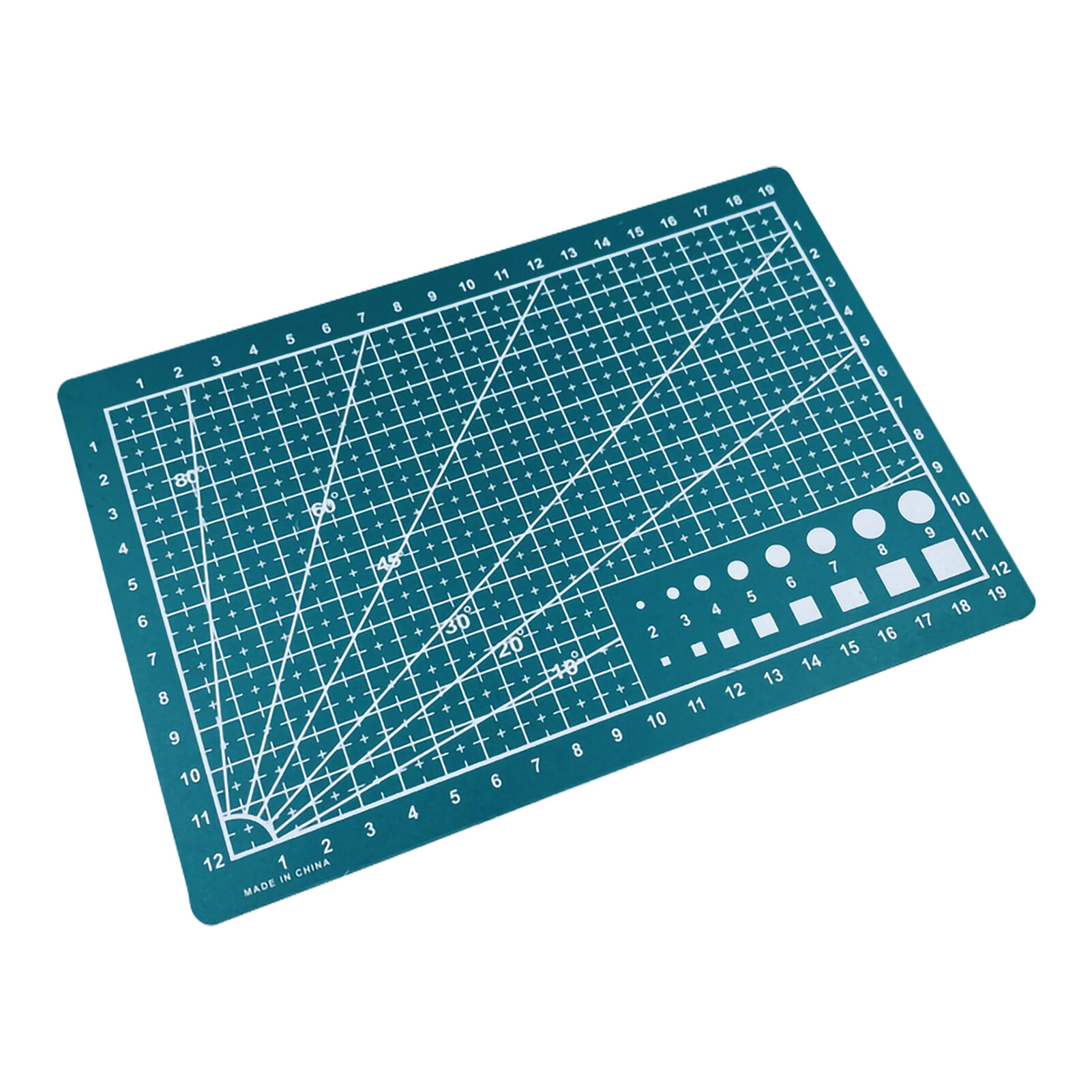 Картон для вырезки односторонний размеры A5, A4, A3 цвета синий, зеленый с прозрачными сеточными линиями и углами для скрепбукинга, рукоделия и творческих проектов, материал PP, количество 1 шт.