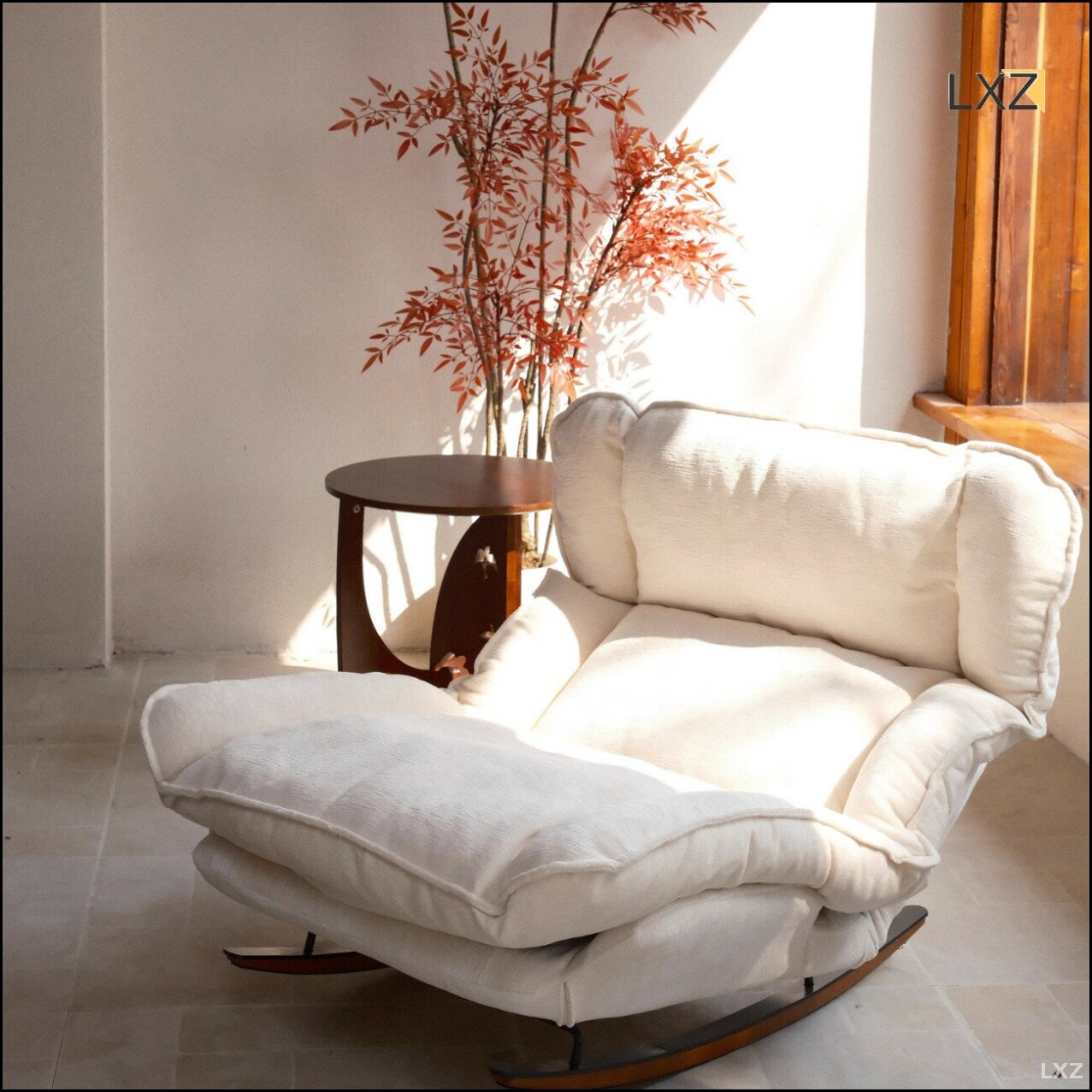 Бестселлер 2024: элегантное кресло с бежевым фланелевым покрытием и беспружинным матрасом