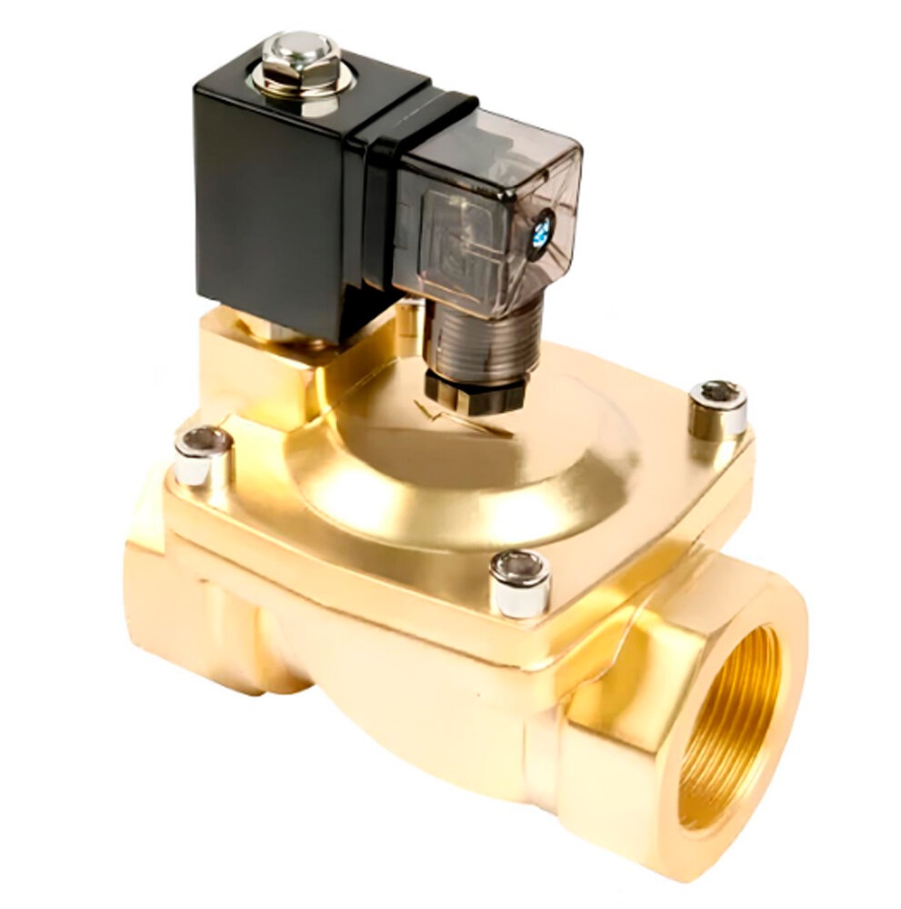 Электромагнитный клапан (латунь) нормально закрытый 1", Ду 25 мм, 0.6-16 бар 220 В Unipump
