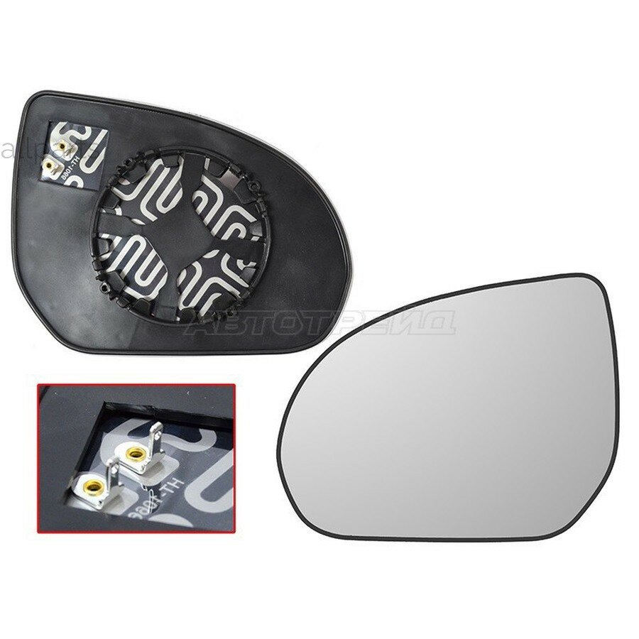 SAT ST-121-0113 Полотно зеркала Kia Rio 11-17 (Слева/ Обогрев/ сферическое)