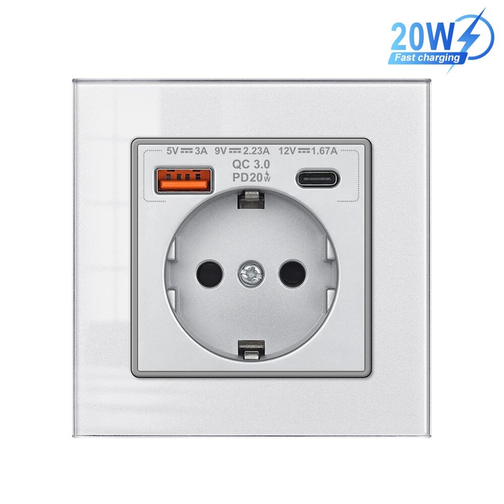 SRAN EU USB-розетка Type-C 20 Вт