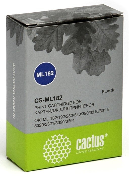 Картридж матричный Cactus CS-ML182 для OKI ML-182/192/280/320/390, ресурс 2 000 000 зн. black