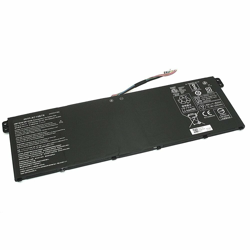 Аккумуляторная батарея для ноутбука Acer Aspire Swift 3 SF3 (AC14B7K) 15.28V 3320mAh черная — фото 1