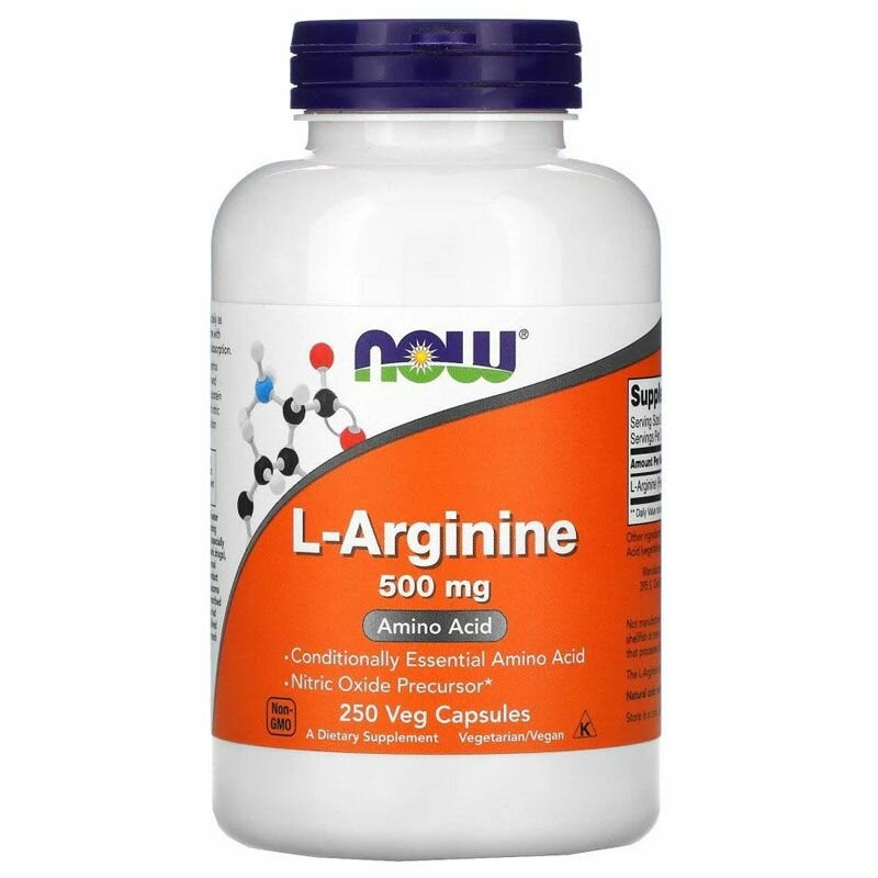 Аминокислоты и BCAA NOW L-Arginine 500 мг. (250 капс.)