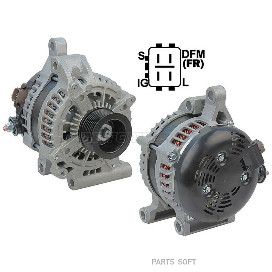 Генератор TOYOTA LAND CRUISER J200/LEXUS LX 570 J201 4.6/5.7 08-15 1/3URFE 12V 180A от официального дистрибьютора, SAT, артикул ST850067