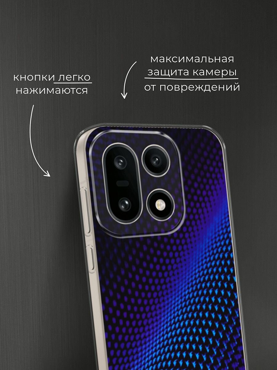 Силиконовый чехол на OnePlus 15 / Ван Плас 15 с принтом Синий карбон — фото 1