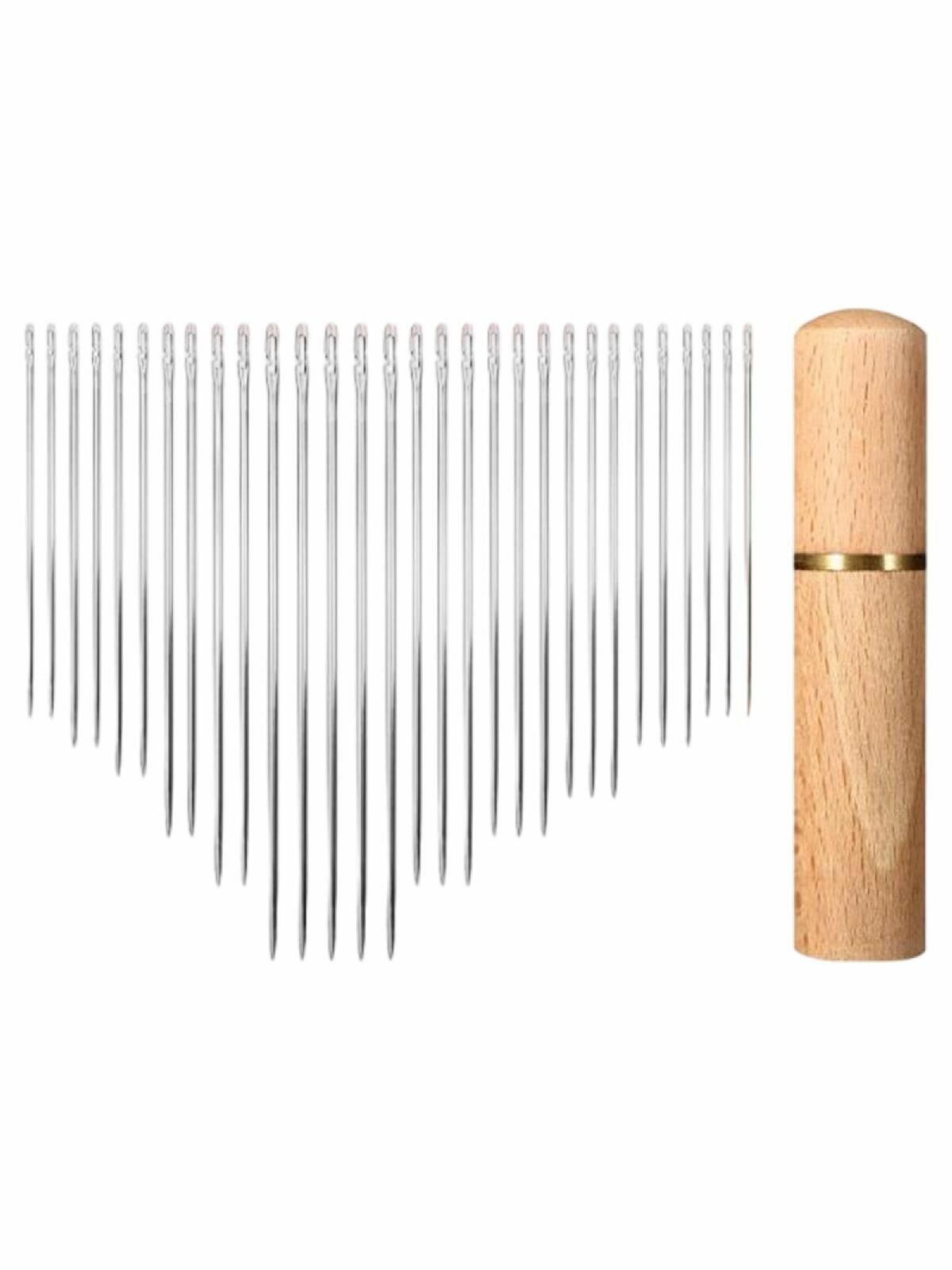 Швейные иглы с деревянным футляром