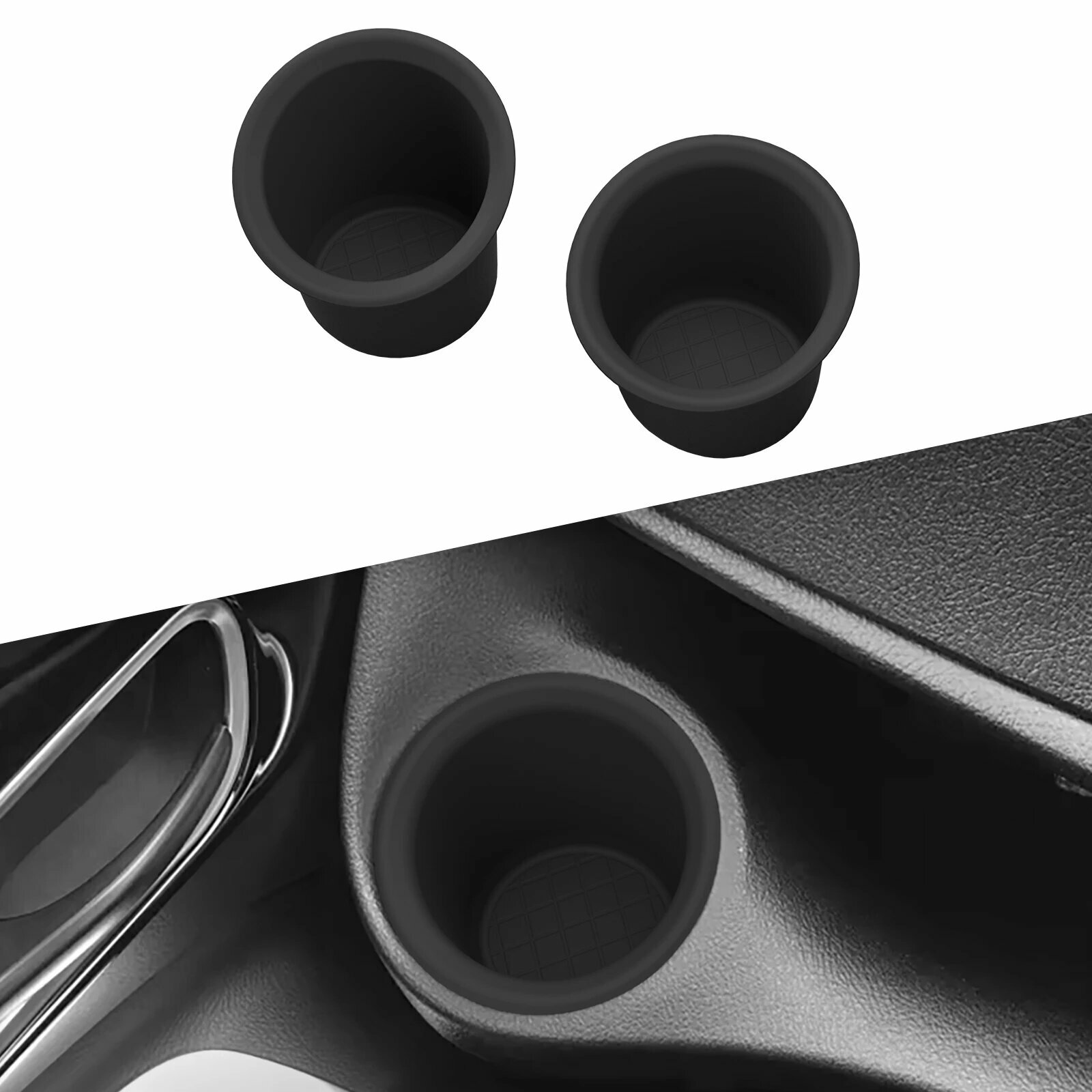 Для Toyota Sienta 170 Series 2016-2021 Держатель для стакана с водой Ограничитель Фиксированный силиконовый ящик для хранения напитков Лоток Автомобильные аксессуары 2 шт. Черный