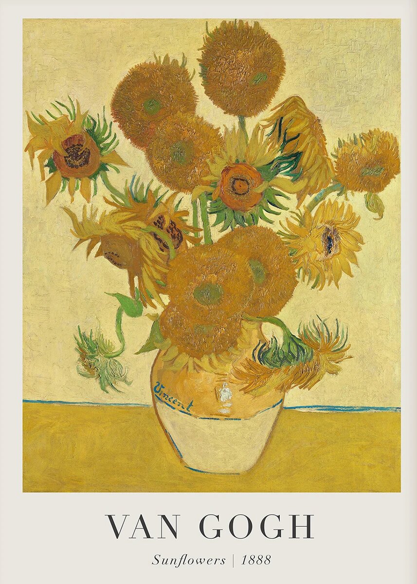 Настенная картина Ван Гог классическая канваса Желтый, W0724-6, 30X42cm Unframed