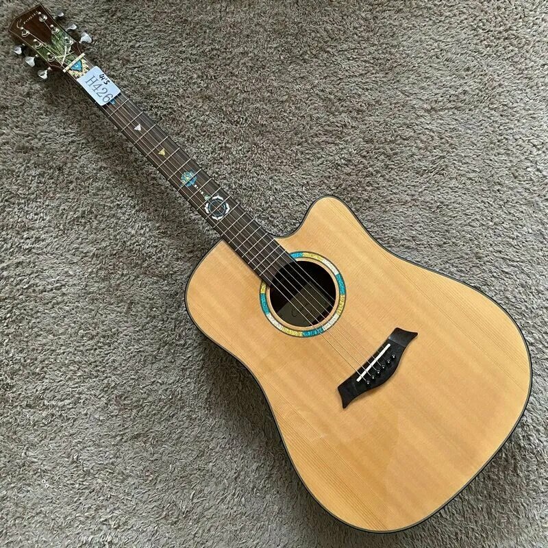 Акустическая гитара Cronus 41" (ель, топ), цветная инкрустация грифа, 20 ладов (палисандр), сценическая, Китай