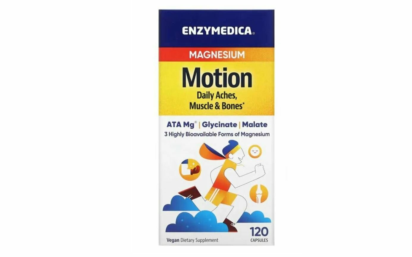 Enzymedica Magnesium Motion 350 мг (Магний Малат и Глицинат) 120 капсул