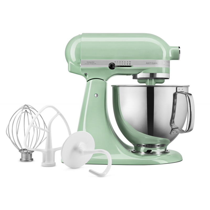 Планетарный миксер KitchenAid Artisan 4,8 л, фисташкового цвета, с тремя насадками 5KSM125EPT
