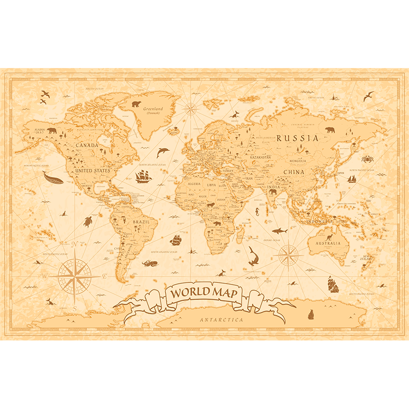 Большой и сложный деревянный пазл на 1000 деталей для взрослых, карта мира в стиле ретро, современная географическая