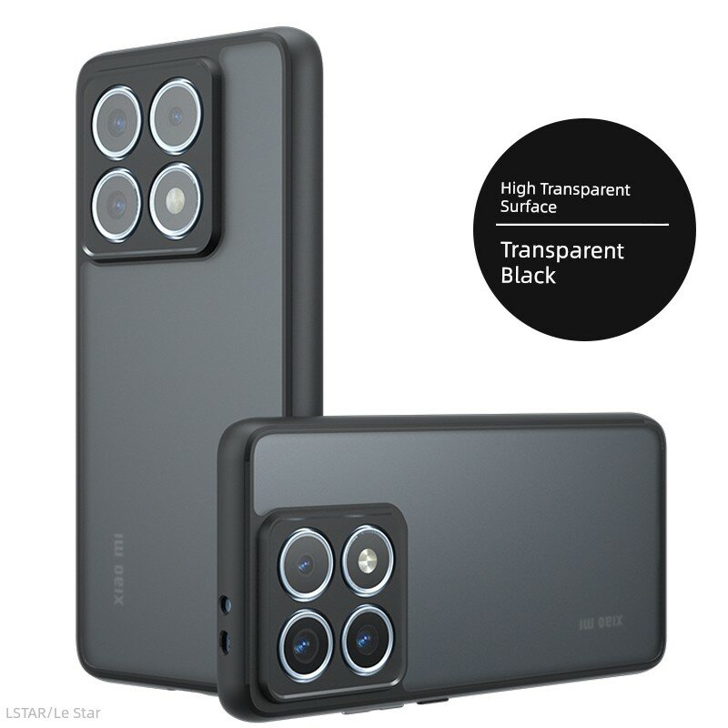 Чехол для Xiaomi 14T Pro с точными вырезами под объектив, матовый черный, антибликовый мягкий силиконовый чехол