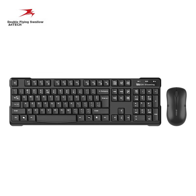 A4TECH WKG-1000 Wireless Keyboard And Mouse Combo, Desktop And Laptop External Office Typing Membrane Keyboard And Mouse Set, Wireless Portable, Black