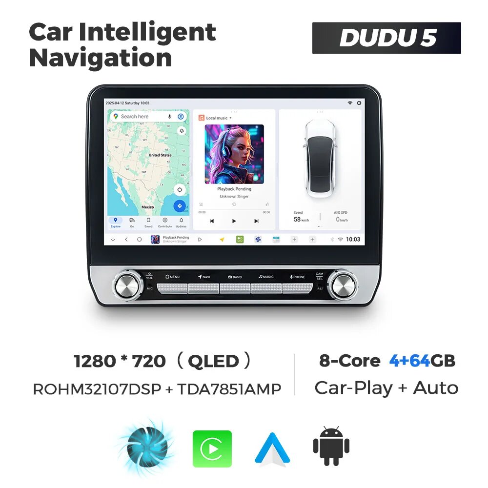 DUDUAUTO 10,1-дюймовый DUDU7 Android 8-ядерный автомобильный радиоприемник для DUDU5-4-64-P11