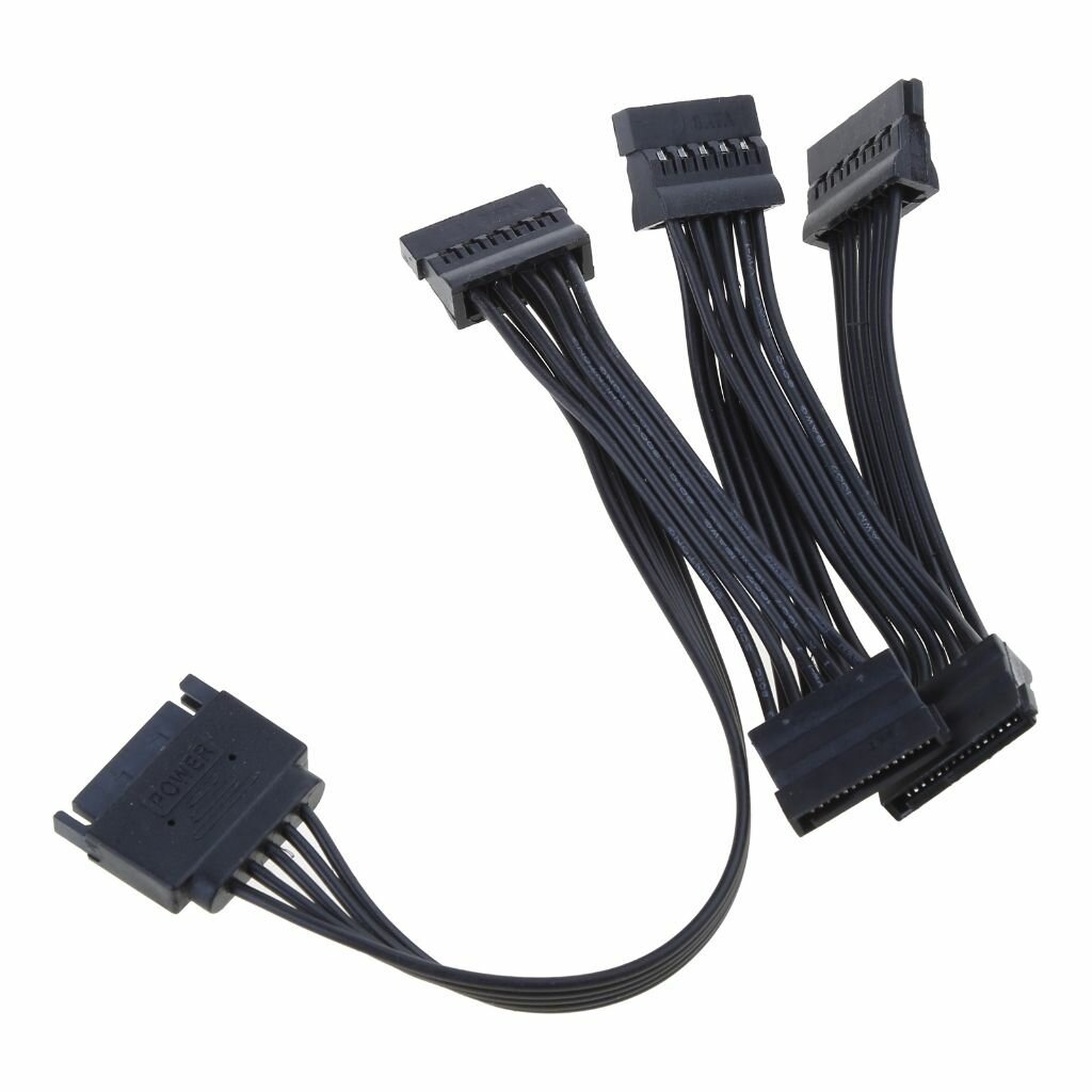 Удлинитель питания жесткого диска с 15-контактным разъемом SATA на 5 кабелей, 1 Мужской Женский адаптер-разветвитель, Дисковый шнур - 60 см