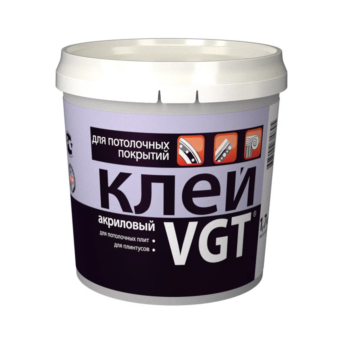 Клей акриловый VGT для потолочных покрытий, 1.7 кг